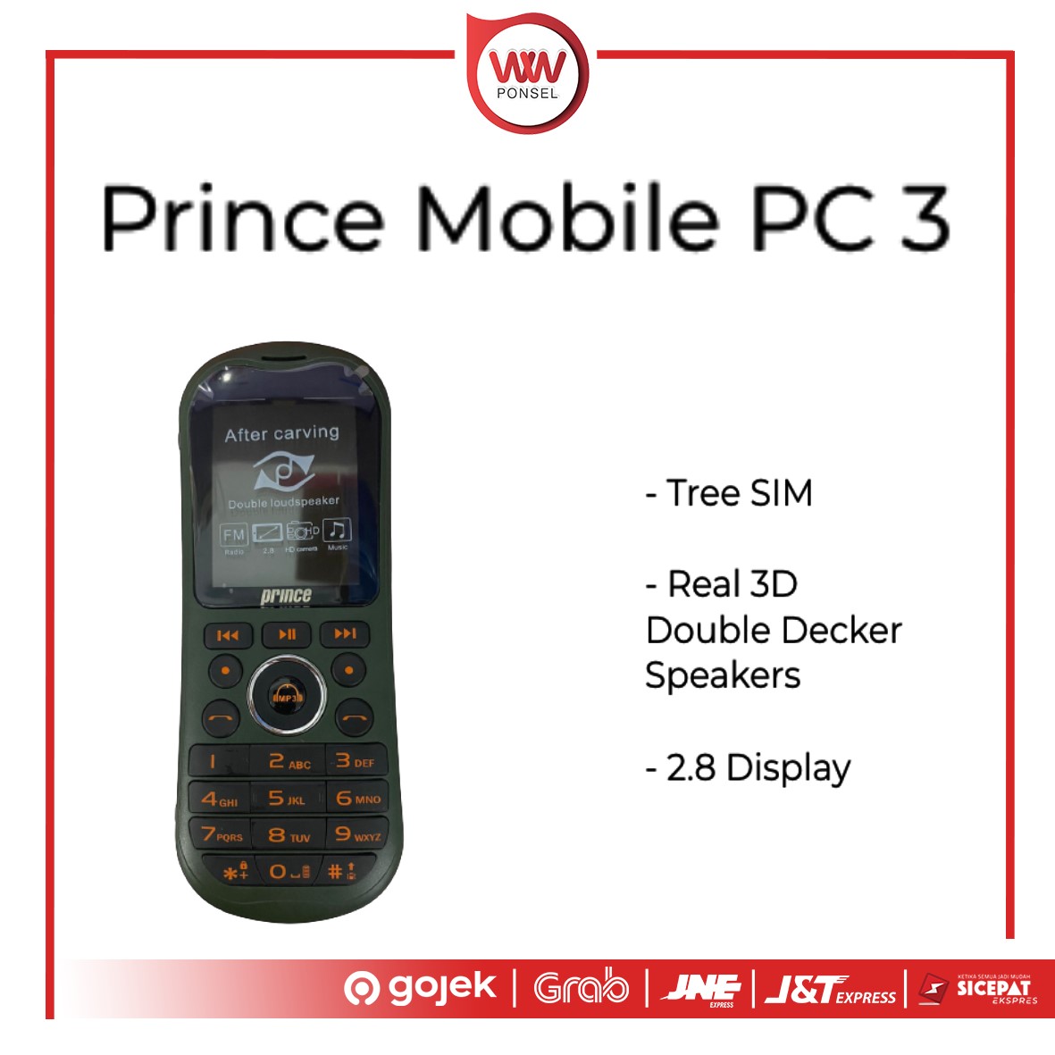 Hp Prince PC 3 Pro Hp Bisa Karaoke 3 SIM Card Bisa Powerbank Baterai 20000mAh | Lazada Indonesia