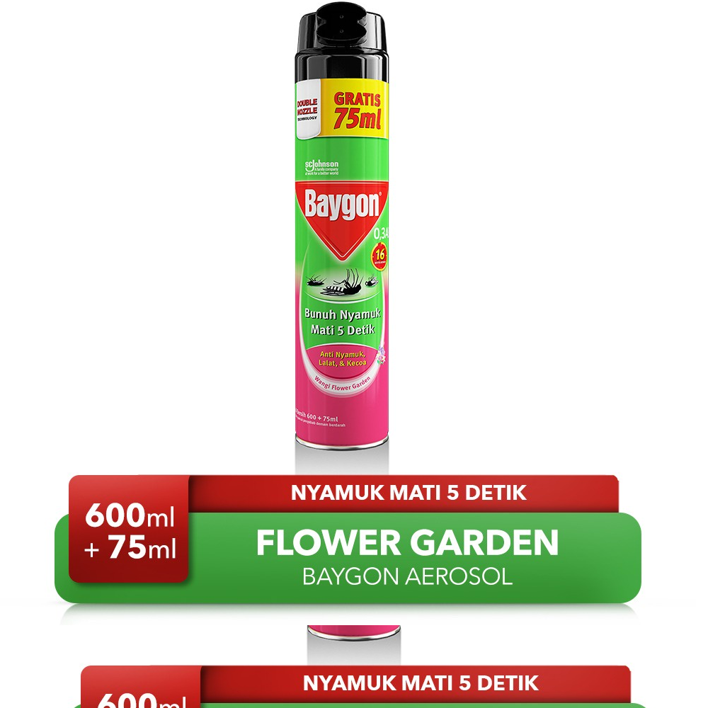 baygon aerosol 600 gratis 75ml flower garden | Lazada Indonesia