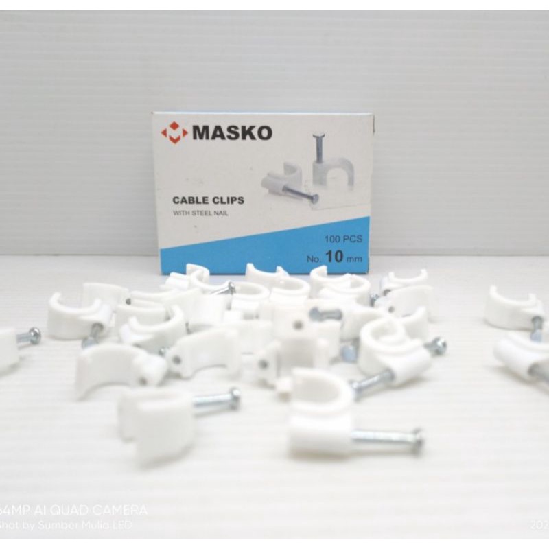 MASKO SUPRA KLEM KABEL 10MM / Cable Clip No 10 Paku Beton Kotak isi 100 ...