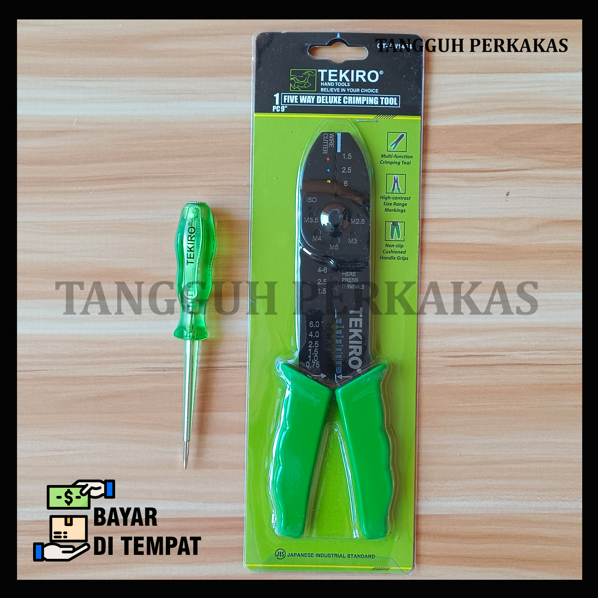 Tang Crimping Tang Kupas Kabel Tekiro + Obeng Tespen Tekiro | Lazada ...