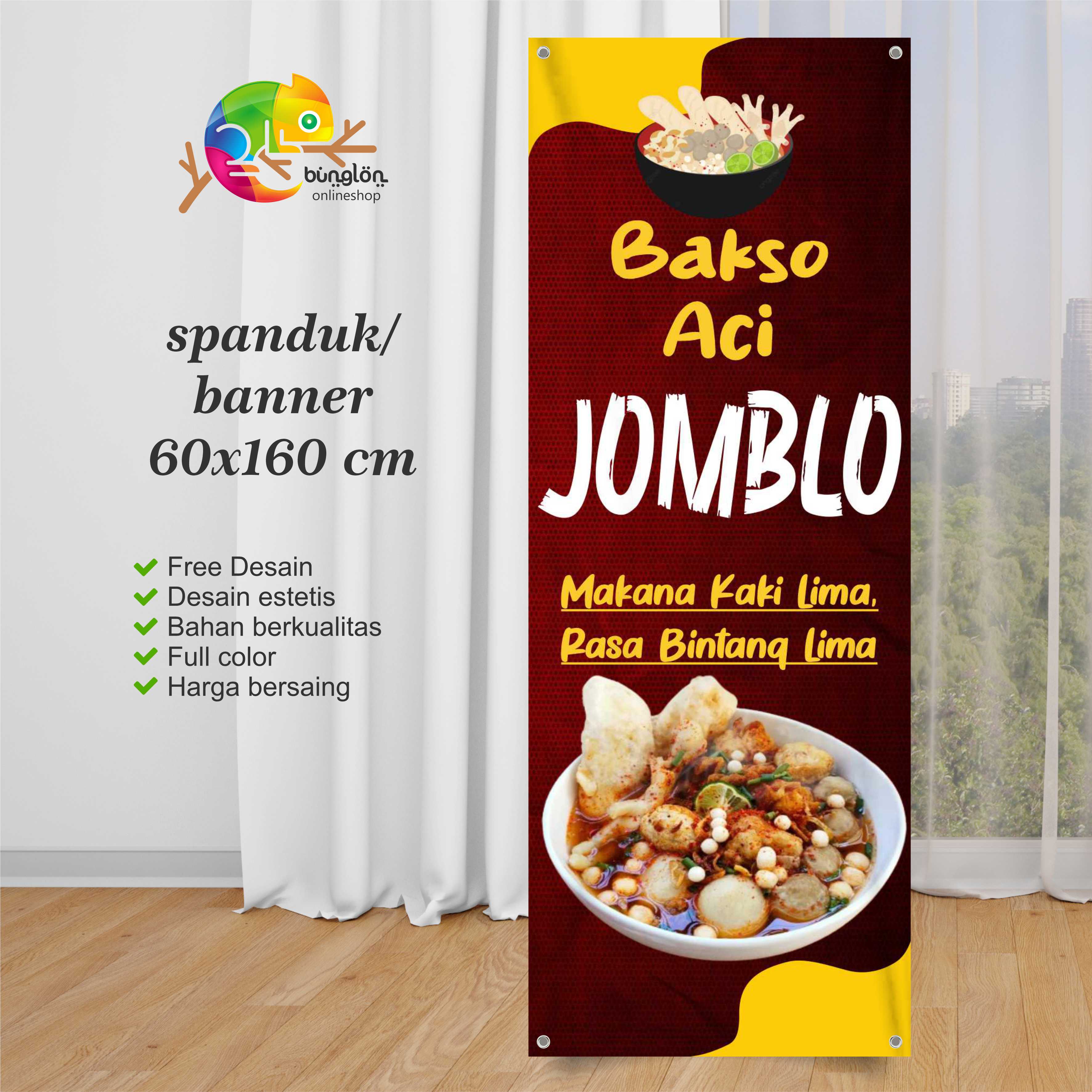 Spanduk 60x160 Banner Bakso Aci Custom Desain | Lazada Indonesia