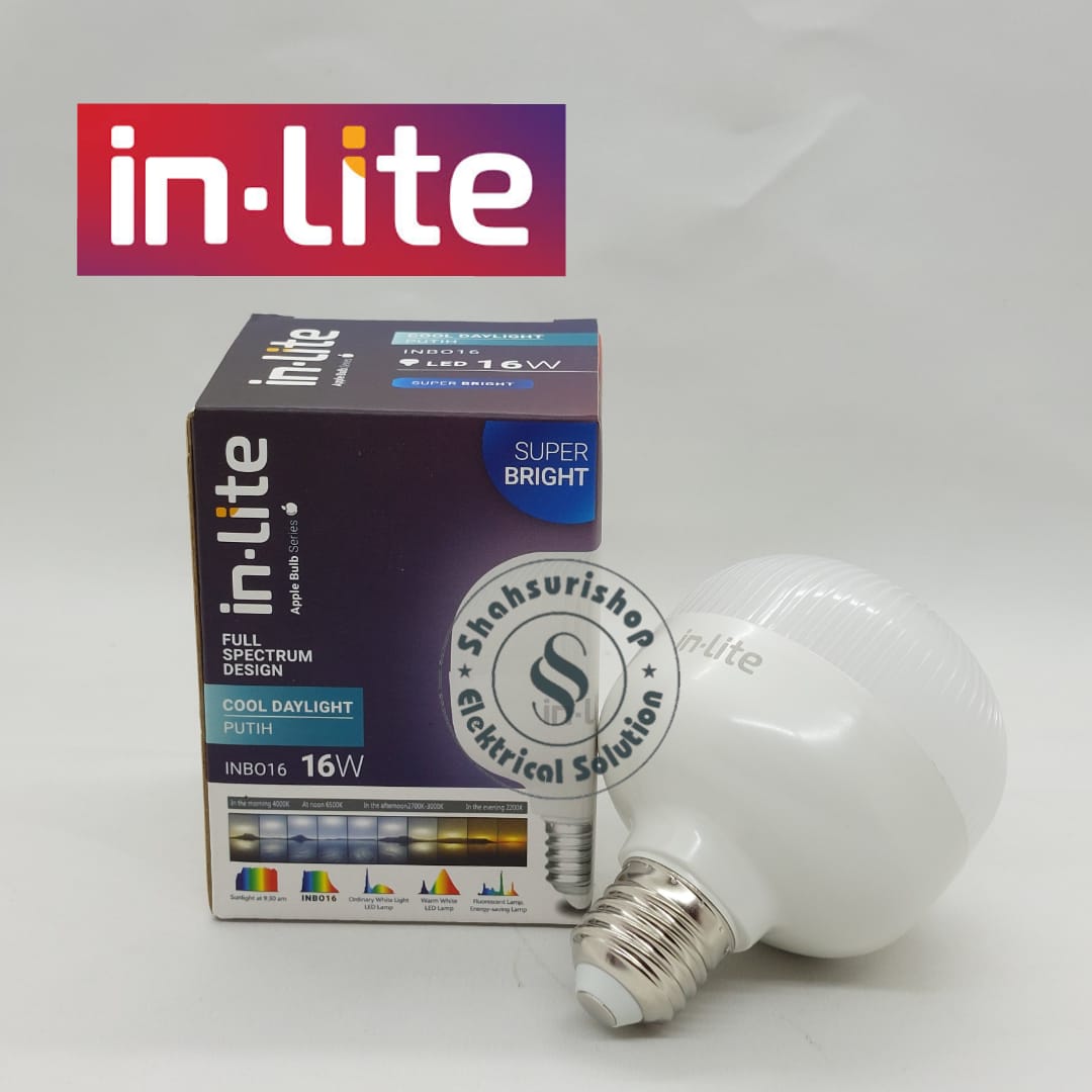 INLITE INB016 APPLE LAMPU LED BULB CAPSUL PENDEK 16 WATT SUPER TERANG ...