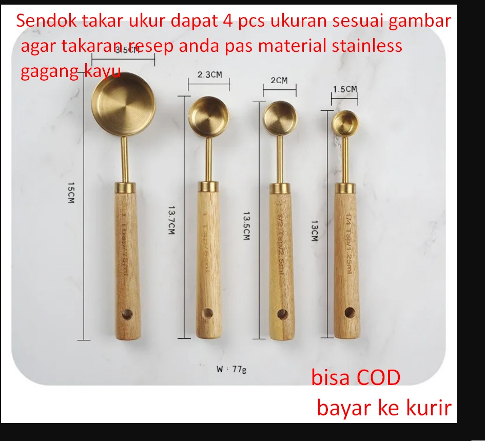 Sendok takar ukur dapat 4 pcs ukuran esuai gambar agar takaran resep ...