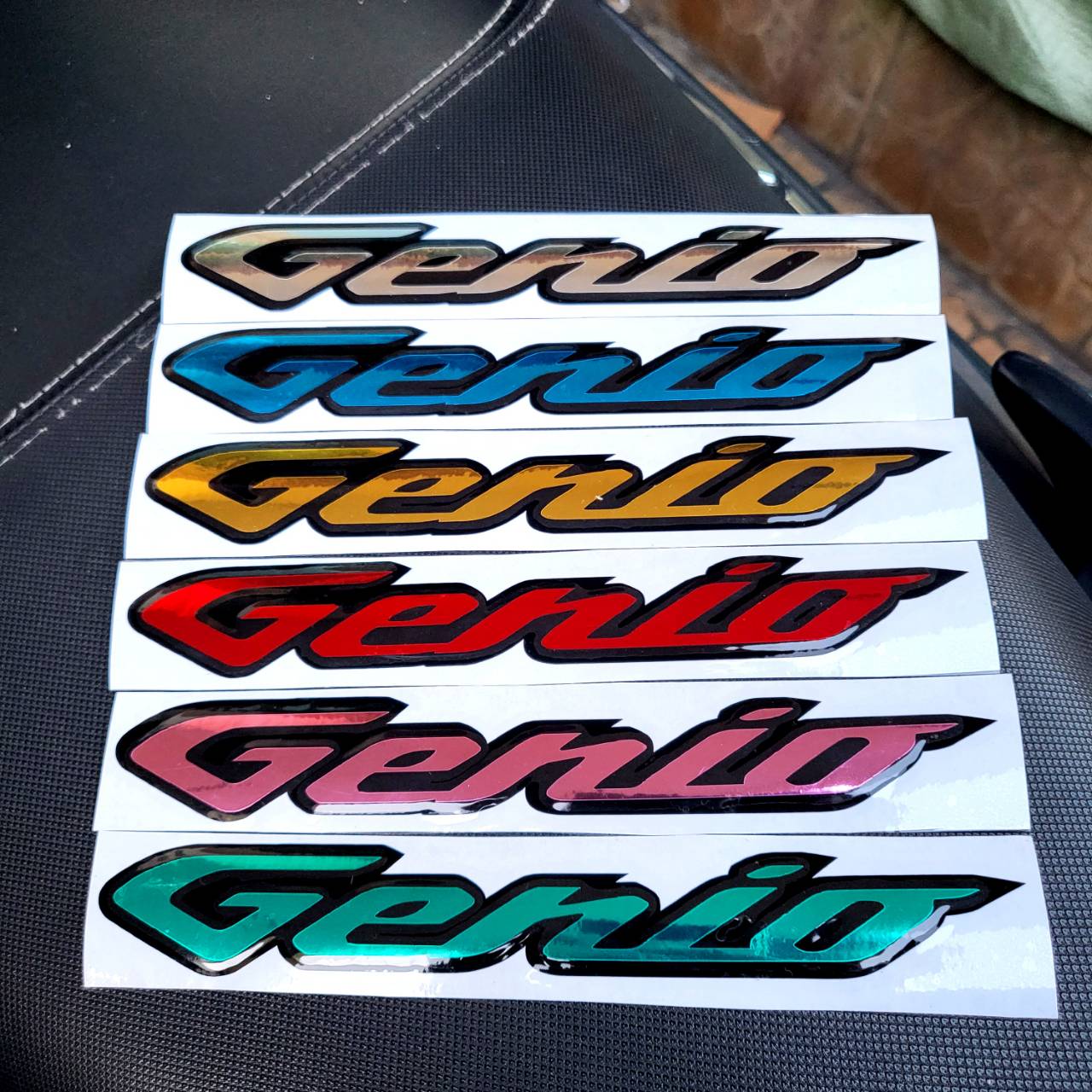 Stiker GENIO MATIC Stiker GENIO chrome premium panjang 18 cm stiker ...
