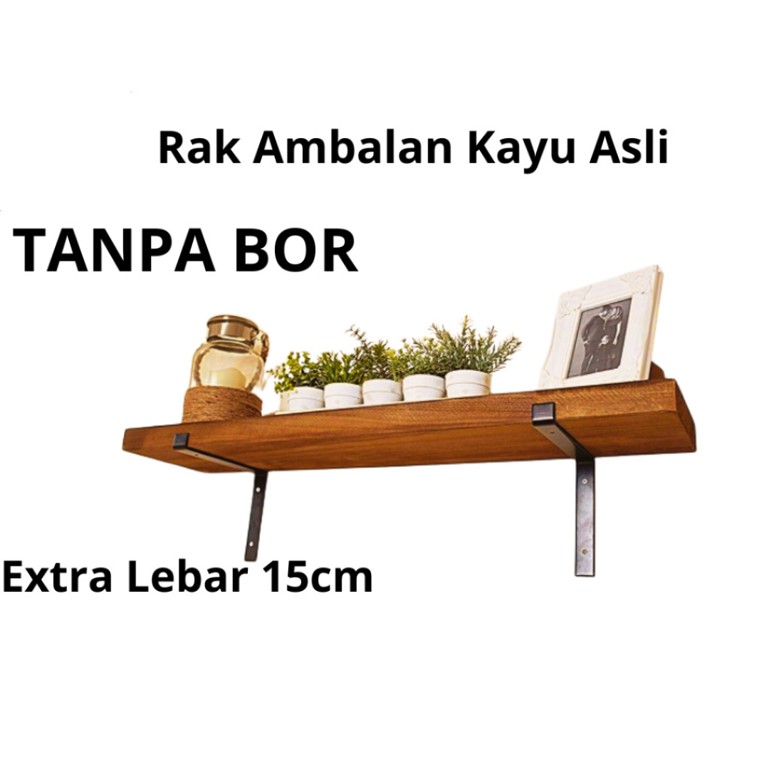 Rak Ambalan Dinding Kayu Minimalis Multifungsi Tempel Tembok Dekorasi ...