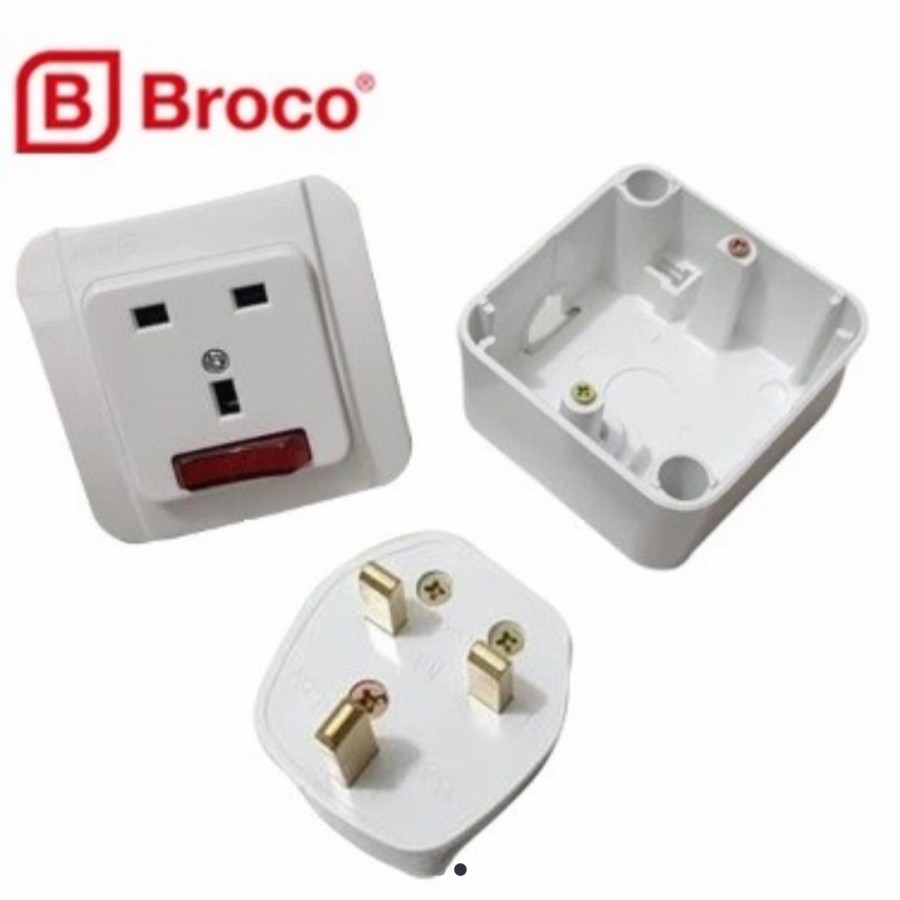 Stop Kontak AC Dan Steker AC BROCO Colokan AC OB Set Gracio BROCO SNI ...