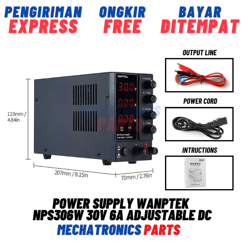 Power Supply Wanptek NPS306W 30V 6A Adjustable DC Ammeter Regulated ...