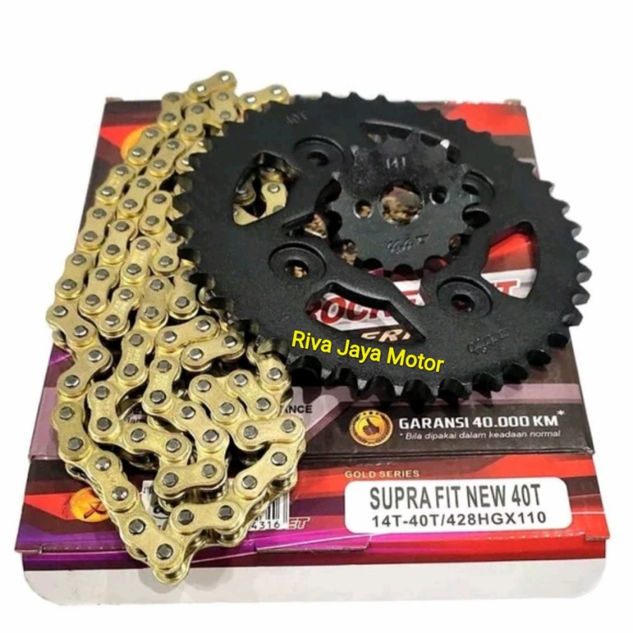 Gear Paket Gir Set + Rantai Gold Supra Fit New 40t 36T 38T Revo Lama ...