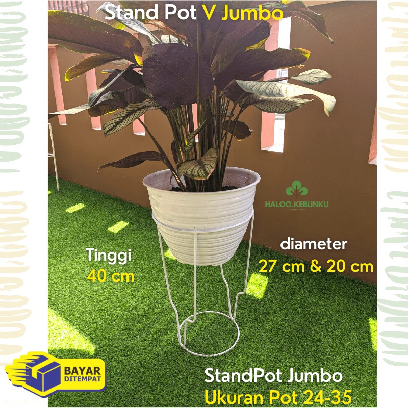 KEBUNKU Standing Pot Bunga ukuran Besar Jumbo bahan besi kokoh rak ...