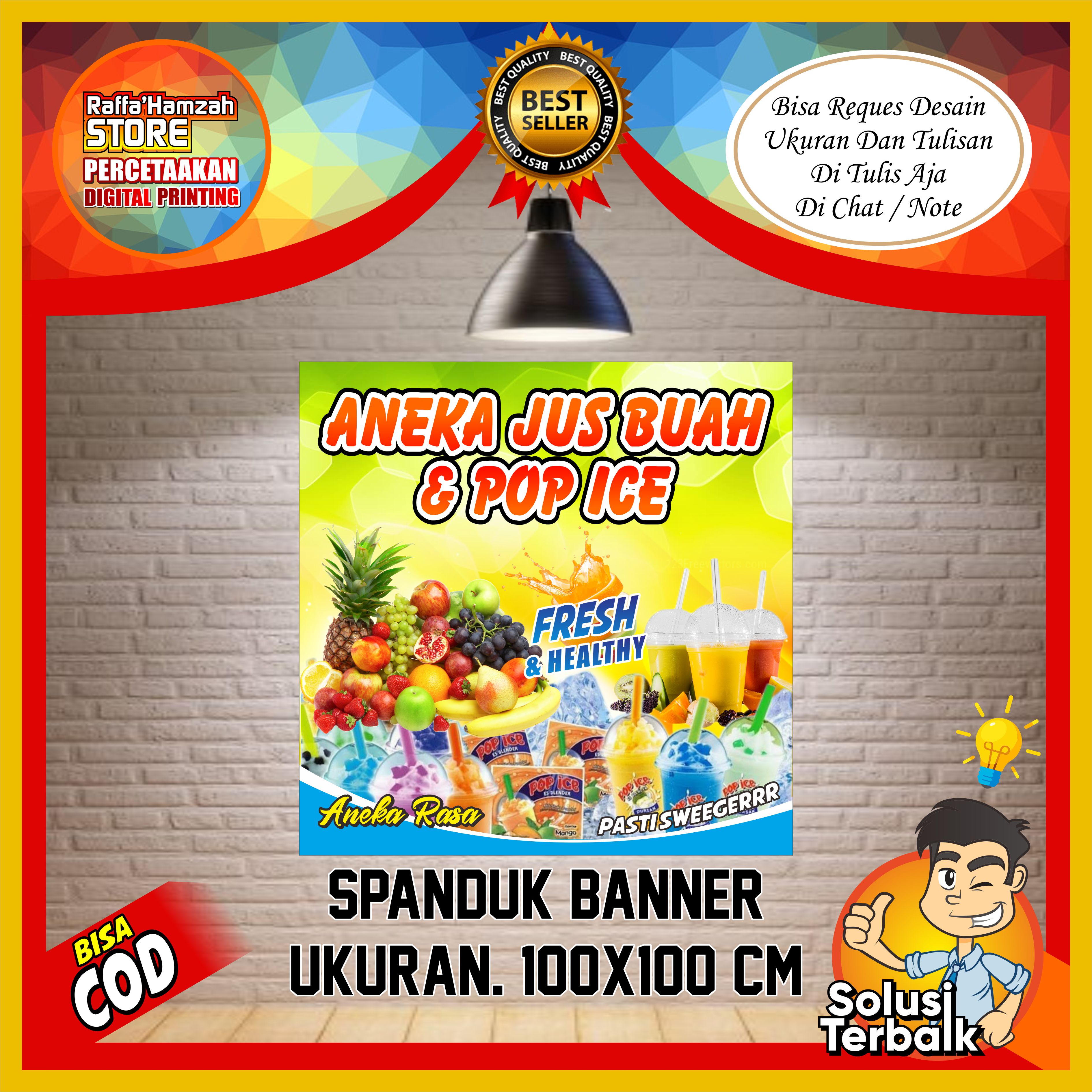 spanduk banner aneka jus buah & pop ice custome / spanduk aneka jus ...