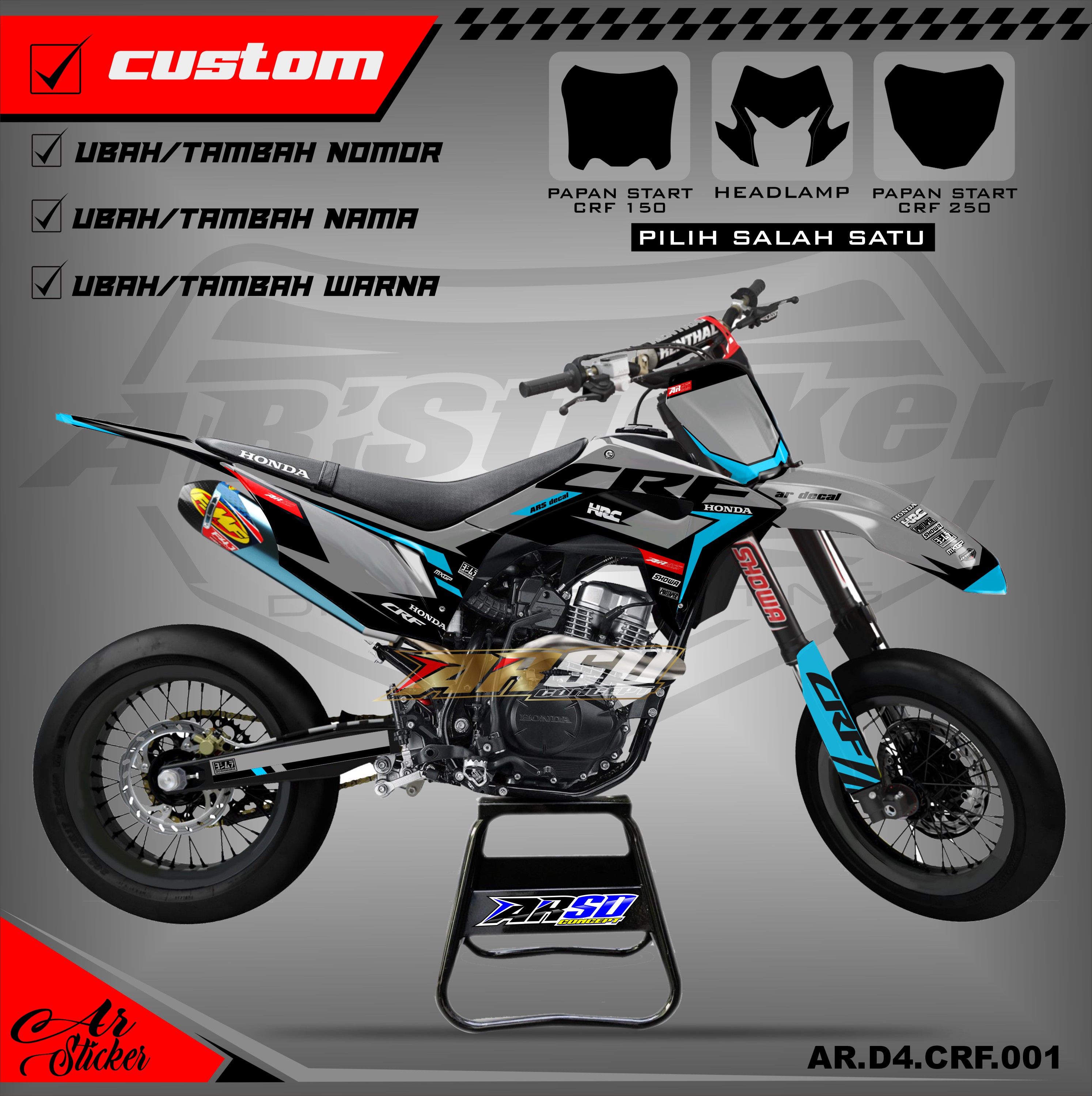 Stiker Decal CRF 150 L Full Body - Sticker Dekal Motor Honda CRF 150L Full Body AR-D4 001 ...