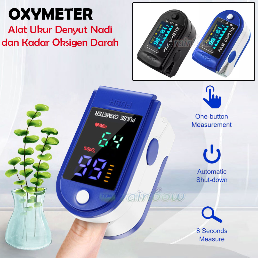 rainbow - 1 PCS Pengukur Kadar Oksigen Dalam Darah Oxymeter LED Alat ...