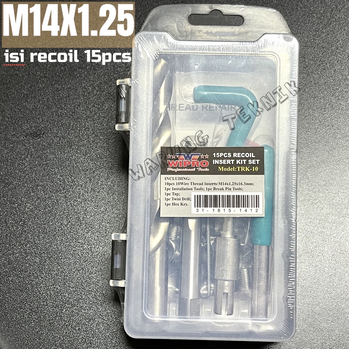 WIPRO RECOIL INSERT KIT THREAD REPAIR SYSTEM M14X1.25 M14 X 1.25 ...