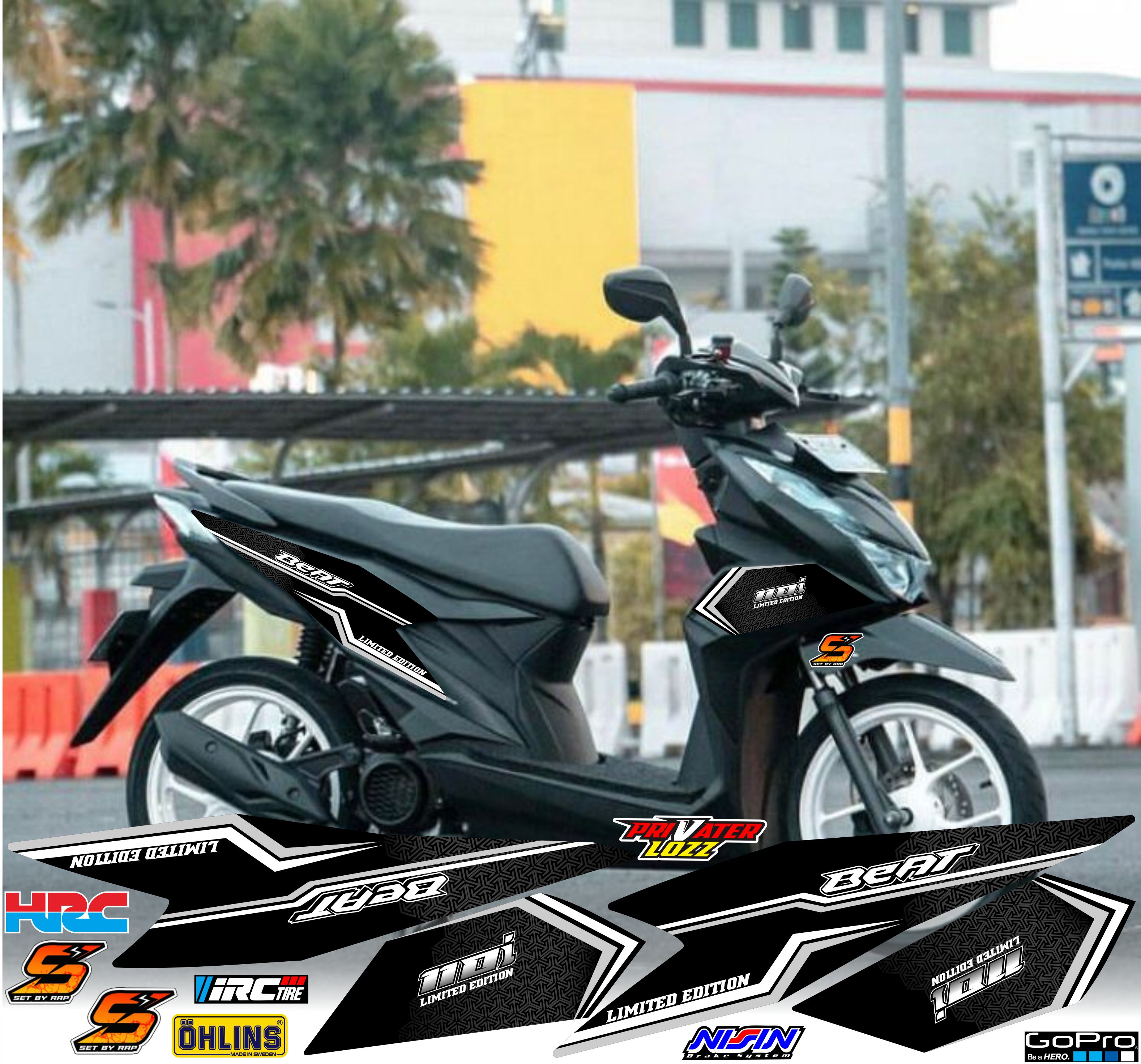 STRIPING/STICKER CUSTOM DESAIN HONDA BEAT DELUXE VARIASI MOTIF STYLIST ...