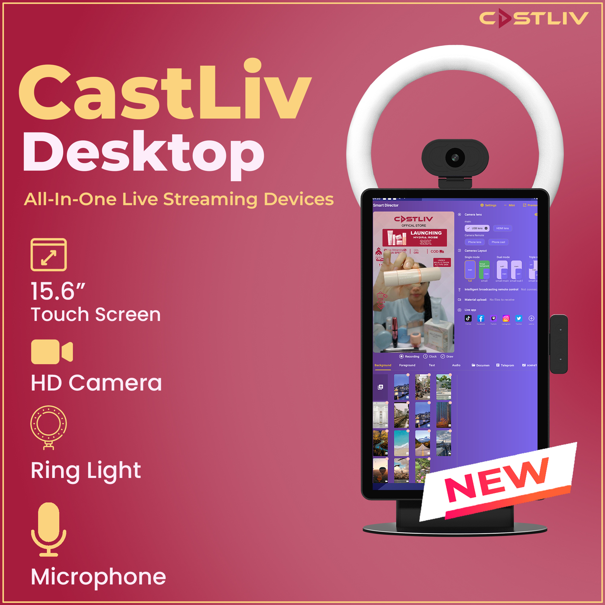 CastLiv Desktop - All In One Live Streaming Device | Lazada Indonesia