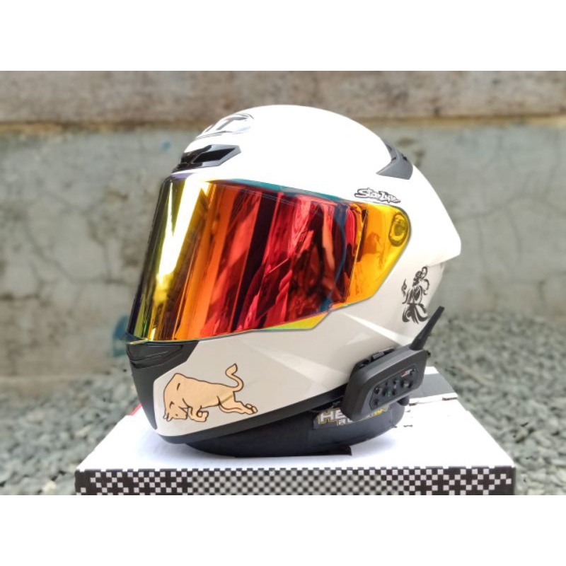 KACA FLAT KYT TT COURSE - TT COURSE VISOR - IRIDIUM BLUE RED GOLD ...