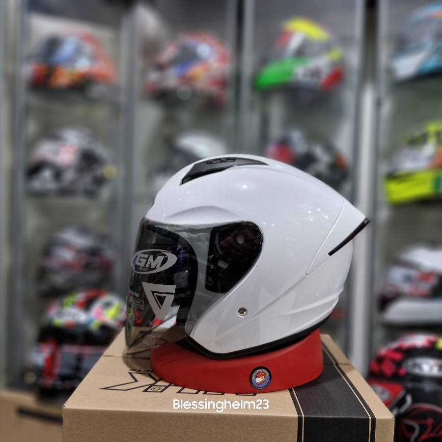 GM G1 WHITE HELM HALF FACE | Lazada Indonesia