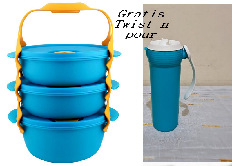 Twist n Pour & Carry All Bowl Rantang dan Teko Tupperware | Lazada ...