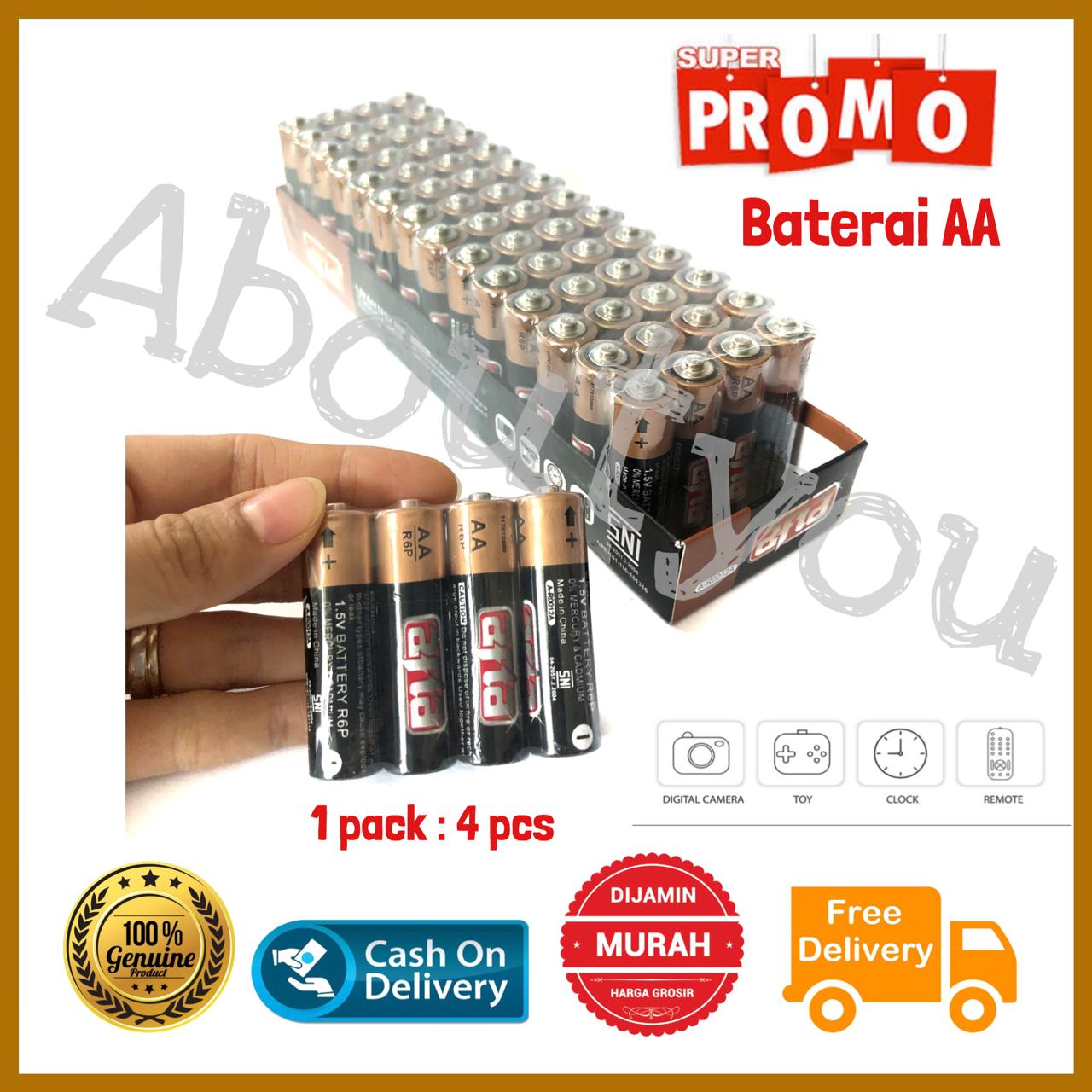 Promo 4 BATERAI Battery AA / AAA Batere A3 A2 SNI Batre Kecil Sedang ...