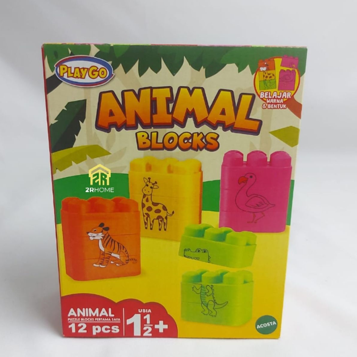 Animal Block Blok Plastik Mainan Edukasi Anak Bongkar Pasang Bricks ...