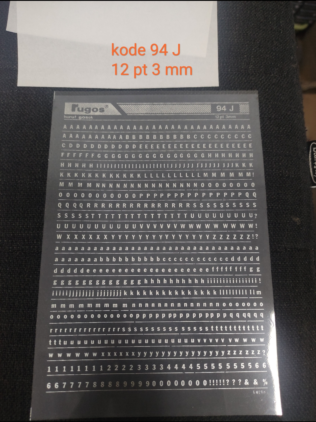 rugos huruf angka warna silver 3 mm 94 J atau 5 mm 85 M | Lazada Indonesia