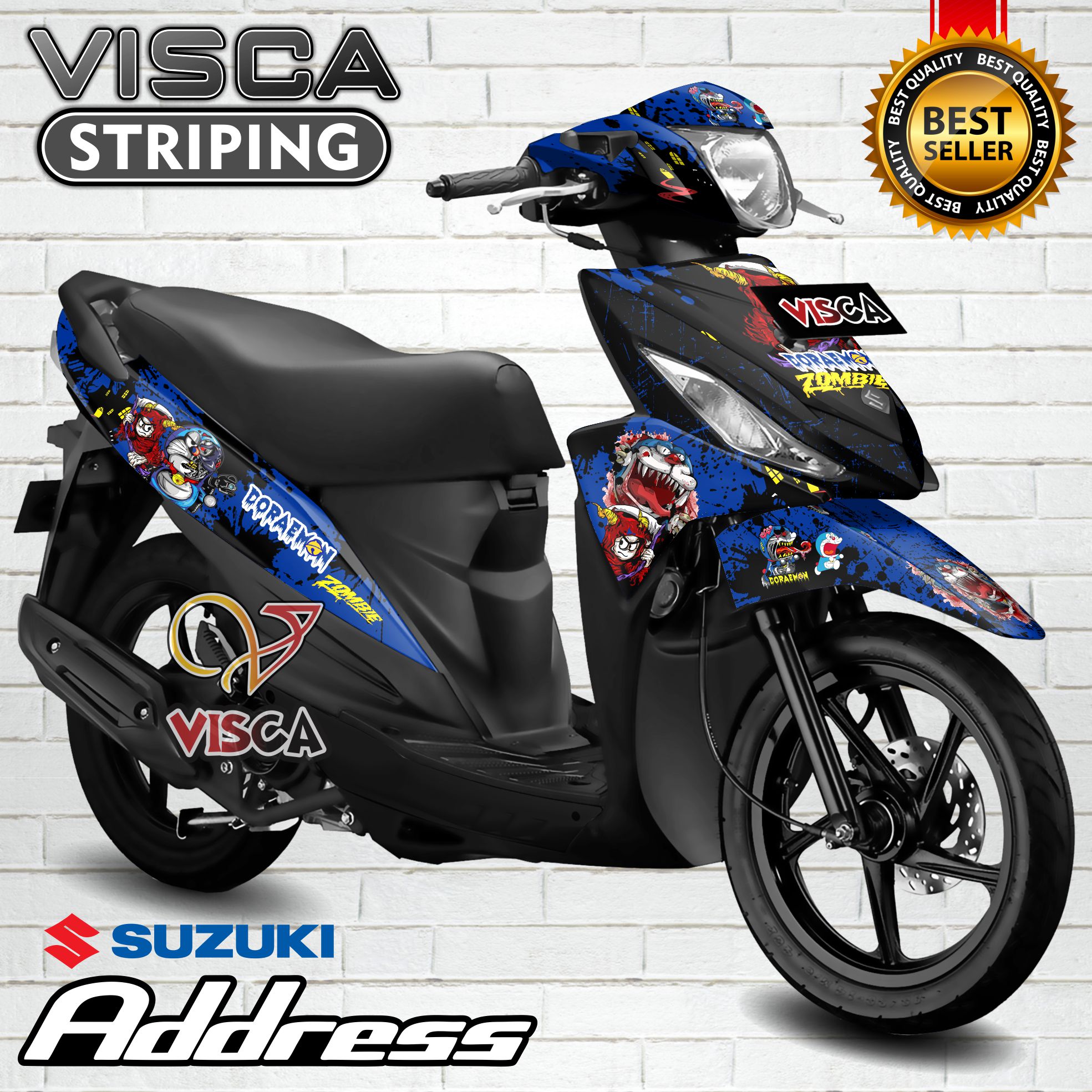 Stiker Striping Suzuki Address Full Body Variasi Doraemon Zombie ...