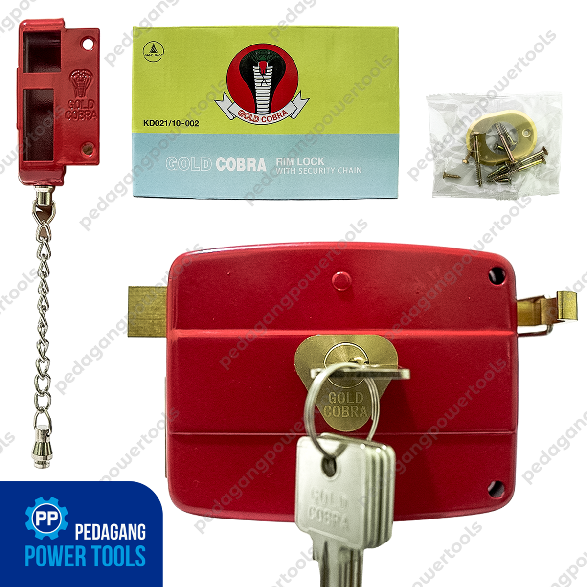 COBRA MERAH KUNCI PINTU BESI OTOMATIS GERBANG PAGAR GARASI RIM LOCK ...