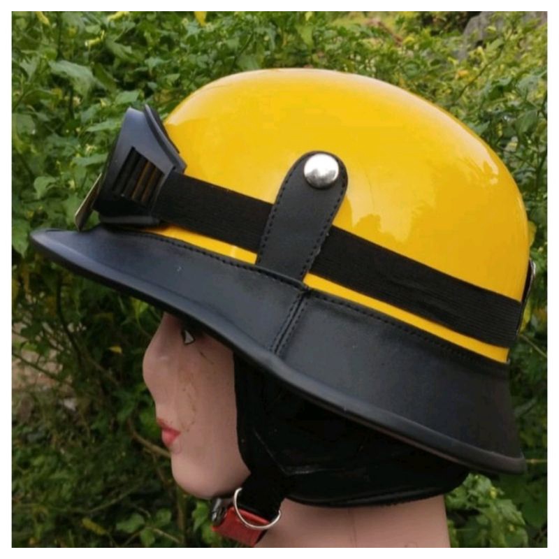 HELM NAZI POLOS / HELM KULIT NAZI + KACA MATA | Lazada Indonesia