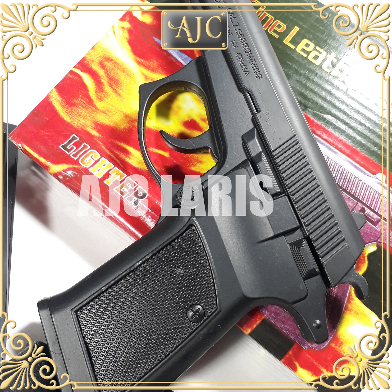 KOREK API PISTOL MODEL HAND GUN FULL METAL BLACK | Lazada Indonesia