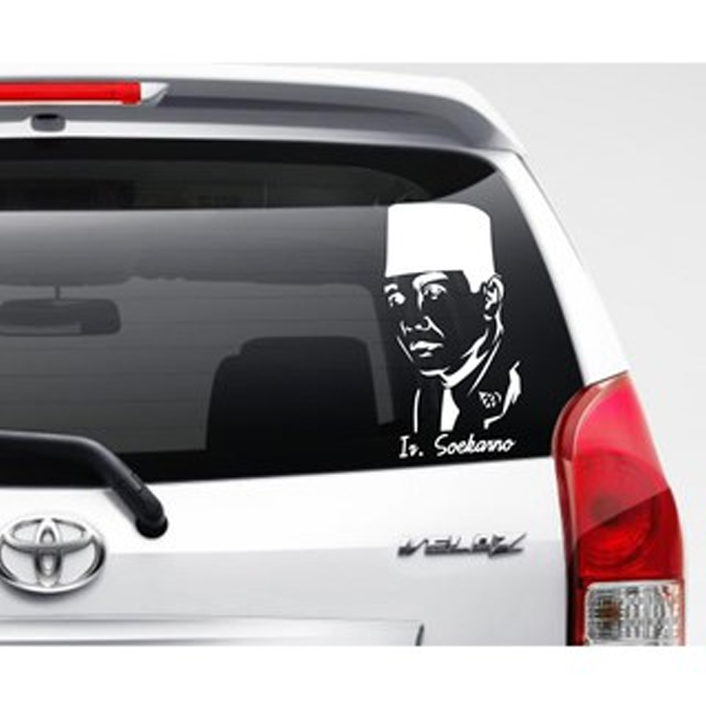 CUTTING STICKER MOBIL SKETSA IR SOEKARNO STIKER KACA MOBIL / STIKER ...