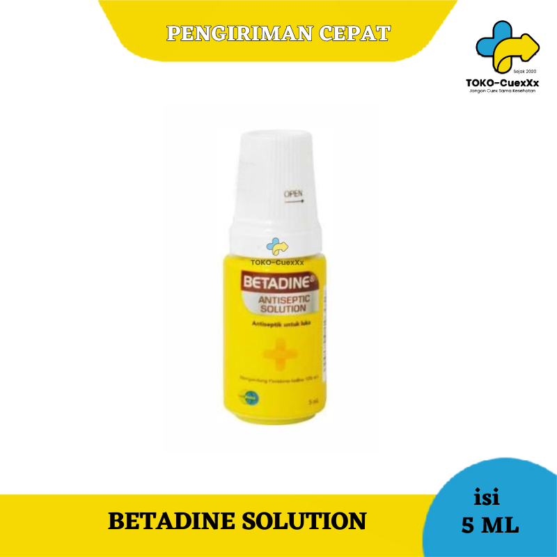 Betadine Sol 5 ML Antiseptik Solution untuk Luka atau Infeksi Kulit ...