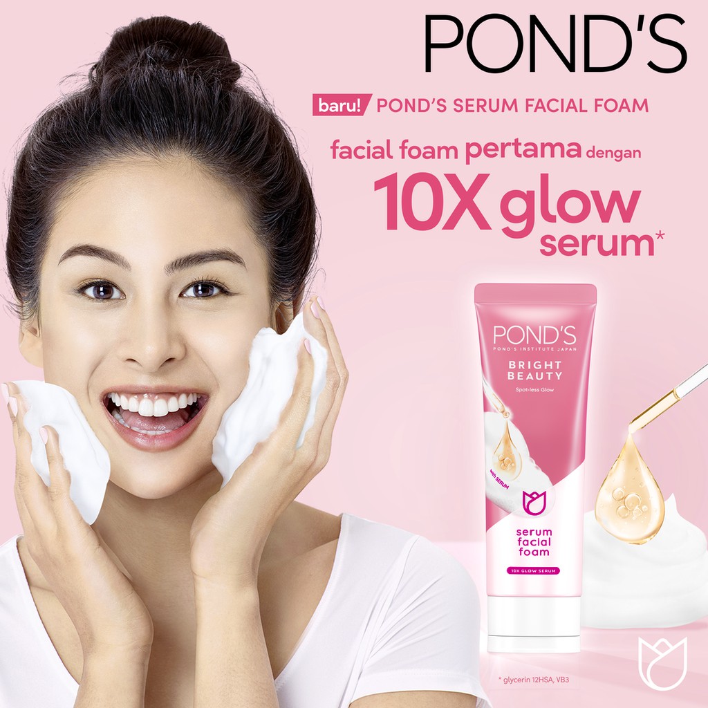 Ponds Bright Beauty Serum Facial Foam Sabun Muka 100 G with Hyaluronic ...