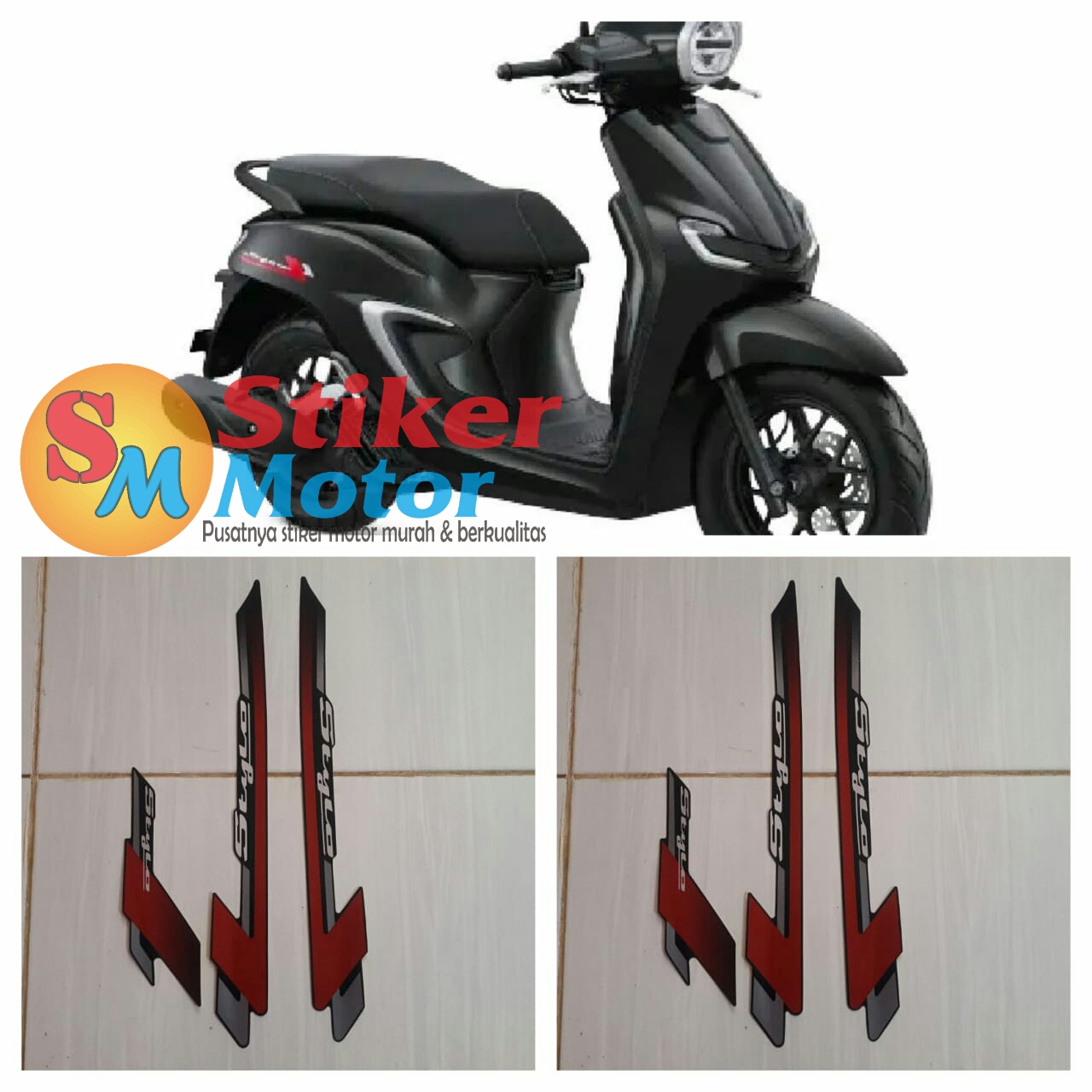 STICKER STRIPING BODY MOTOR HONDA STYLO 160 2024 HITAM | Lazada Indonesia