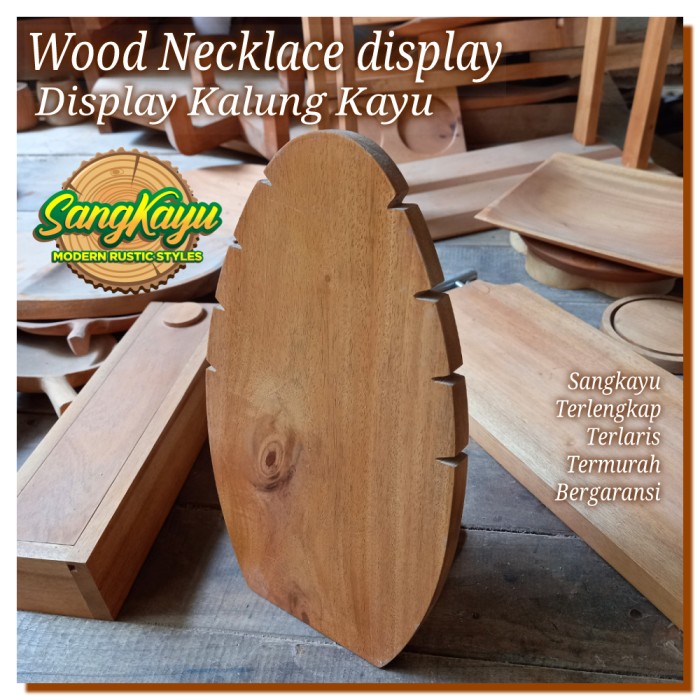 Display Kalung kayu 26,5x15 Wood necklace display pajangan kalung kayu ...