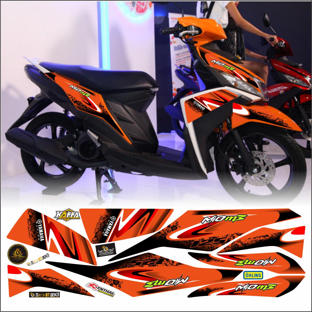 Stiker Striping MIO M3 Variasi Desain Racing List Oren Stiker Variasi ...