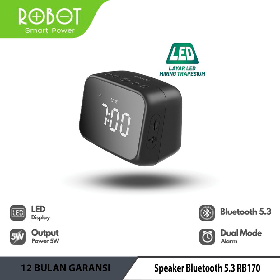 ROBOT RB170 Speaker Bluetooth 5.3 with LED Display & Alarm | Lazada ...