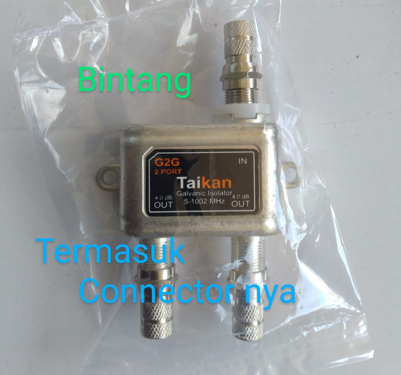 splitter antena tv cabang 2 way spliter Signal + drat connector ...