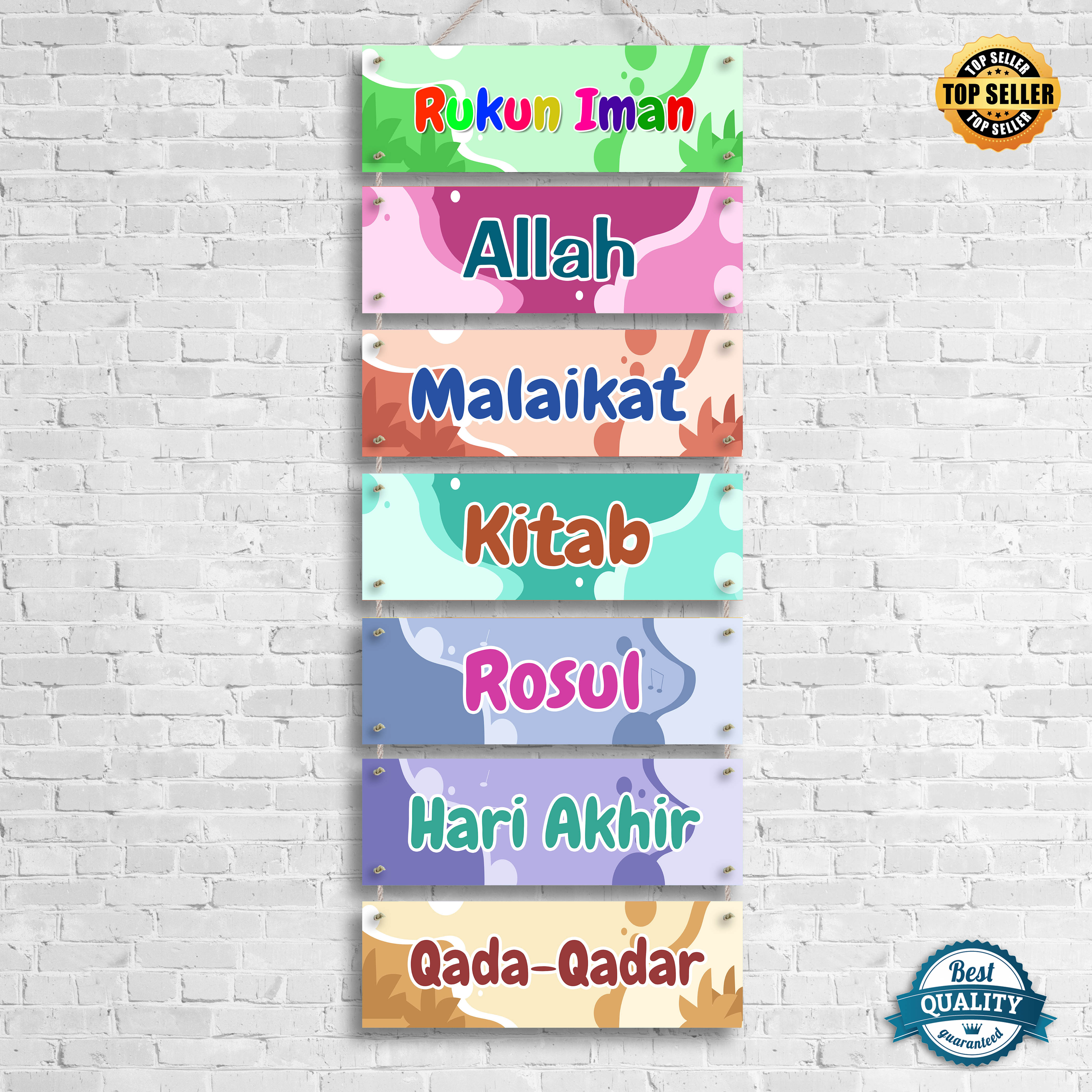 Abani Hiasan Dinding Islami Rukun Iman Dekorasi Dinding Poster Edukasi ...