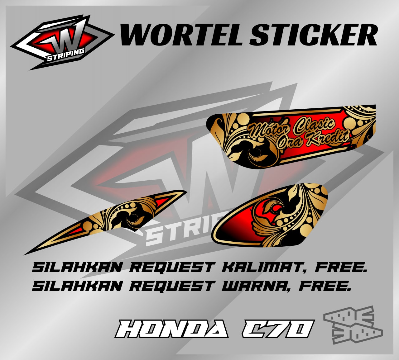 Striping C70-Stiker Hologram Decal honda C70 Kata Kata | Lazada Indonesia