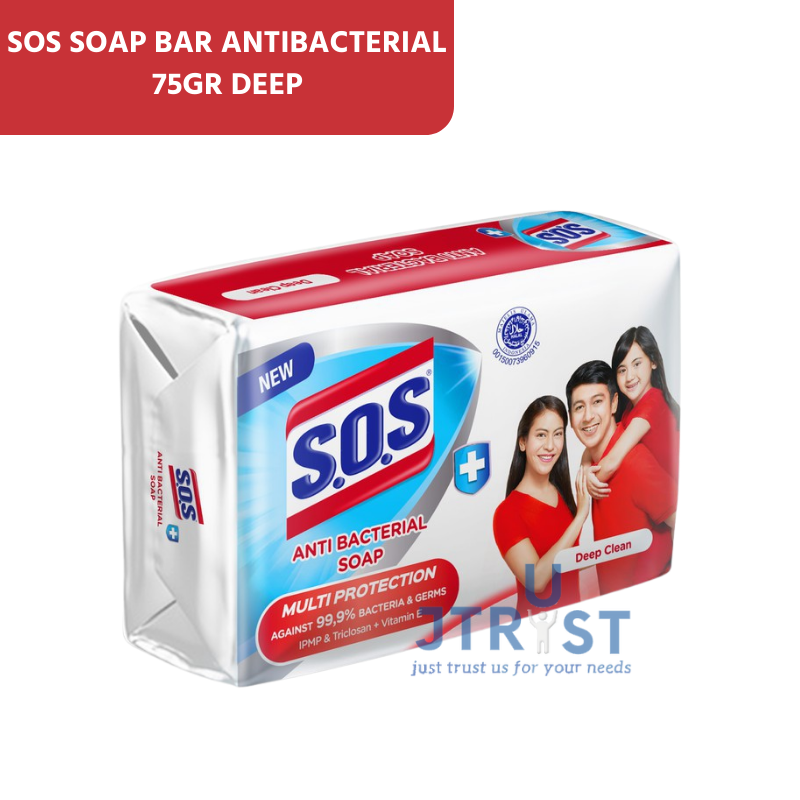 SOS Soap Bar Deep Anti Bacterial 75gr | Lazada Indonesia