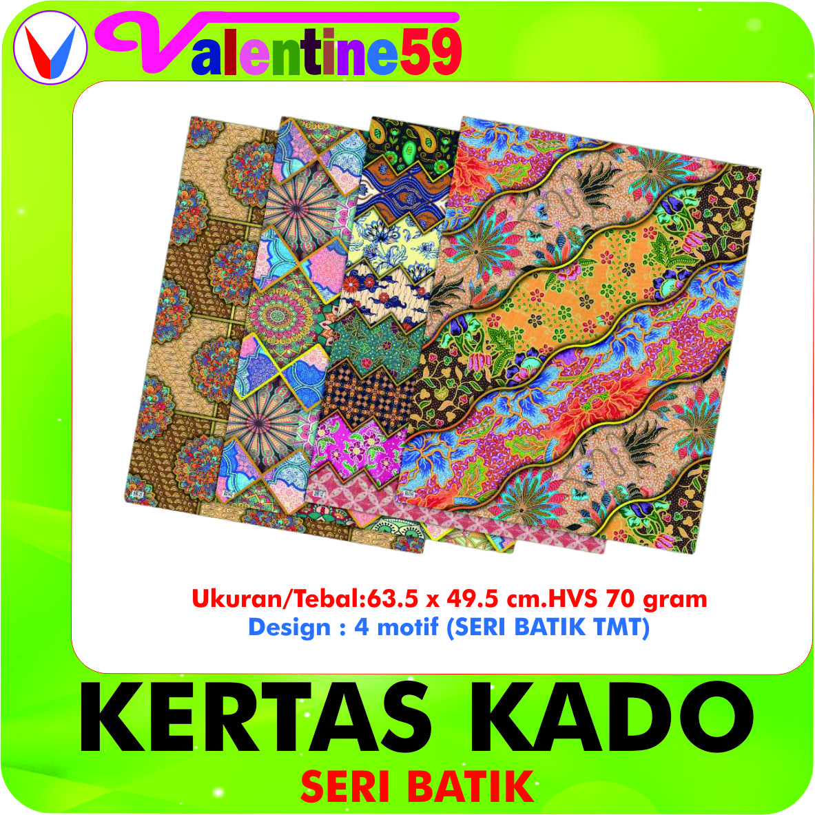 KERTAS KADO MOTIF (BATIK BARU) ISI 50LEMBAR / KERTAS BUNGKUS KADO ...