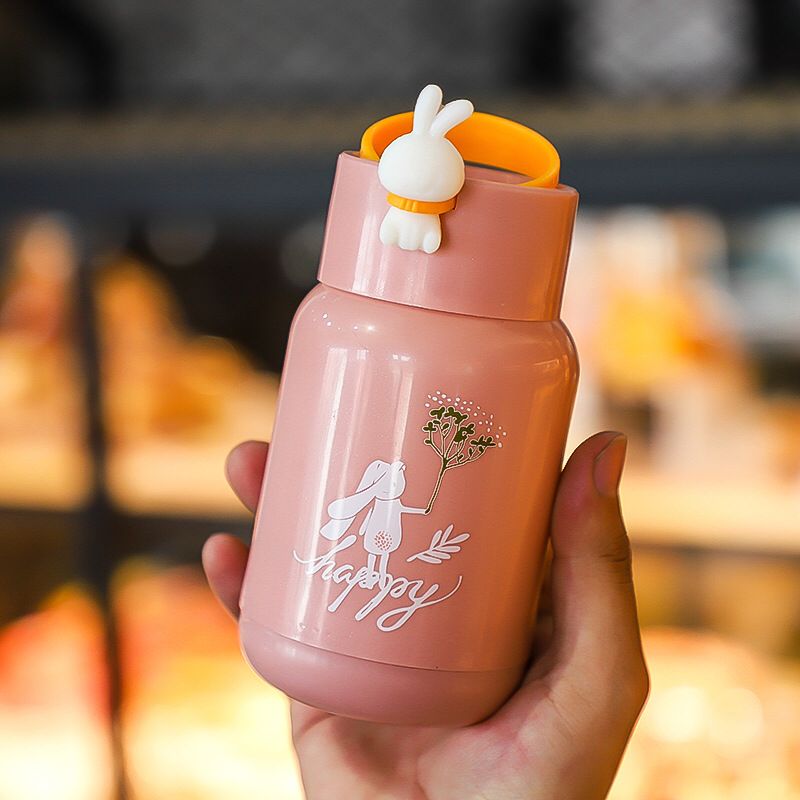 Botol minum kaca rabbit bunny 330ml botol minum kaca mini gelas minum ...