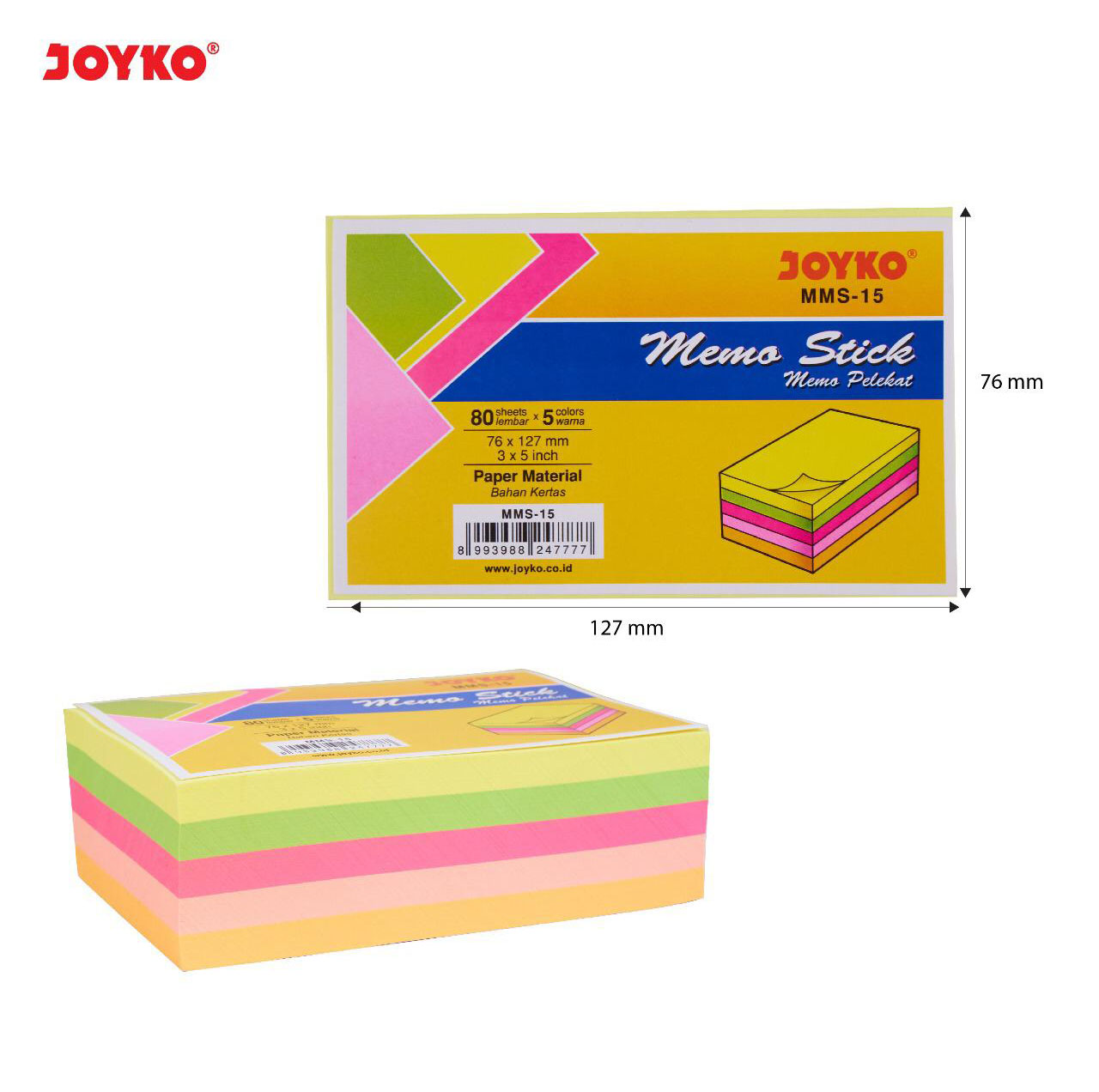 Joyko Memo Stick MMS-15 Post It MMS15 Sticky Notes Paper Kertas Note ...