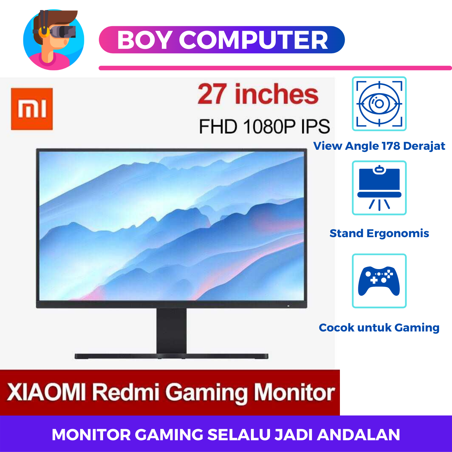 [PACKING KAYU] Xiaomi Redmi Gaming Monitor Full HD 1080P 75Hz IPS 27 ...