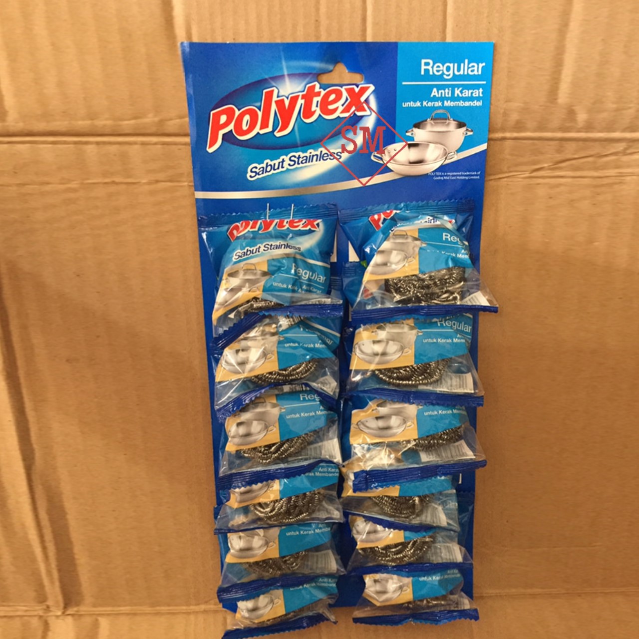 1 lusin Polytex Sabut Stainless Steel Reguler Anti Karat [Kawat Cuci ...