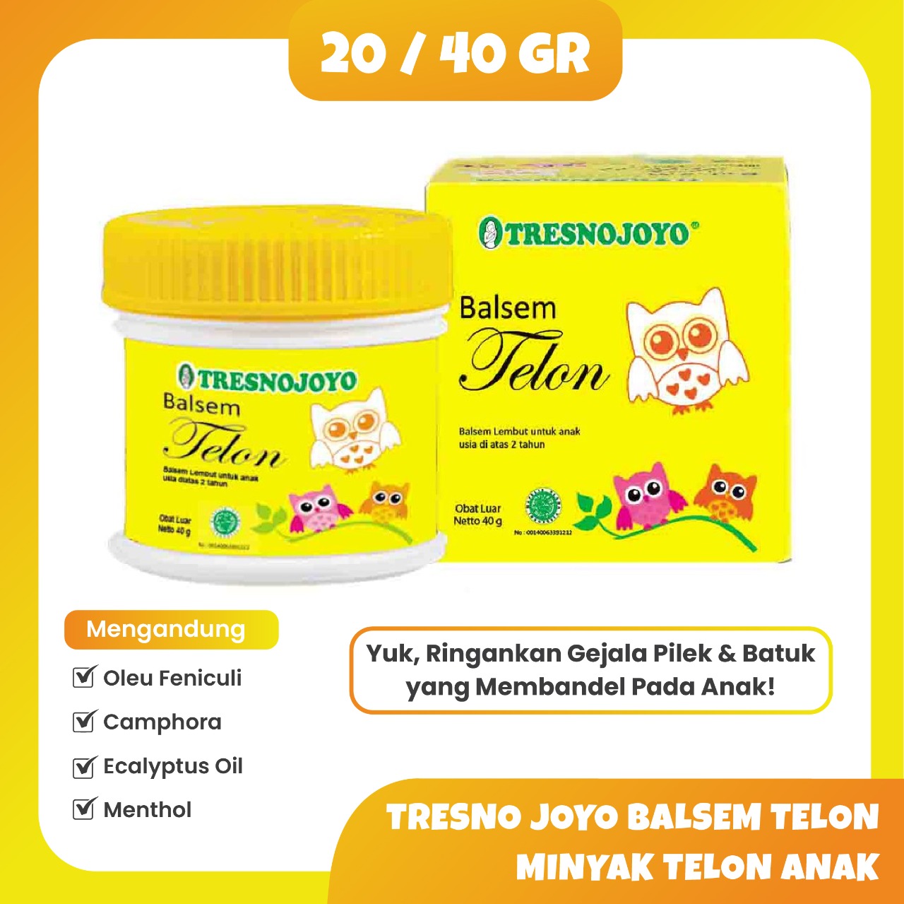 Balsem telon Tresno joyo / Tresnojoyo | Lazada Indonesia