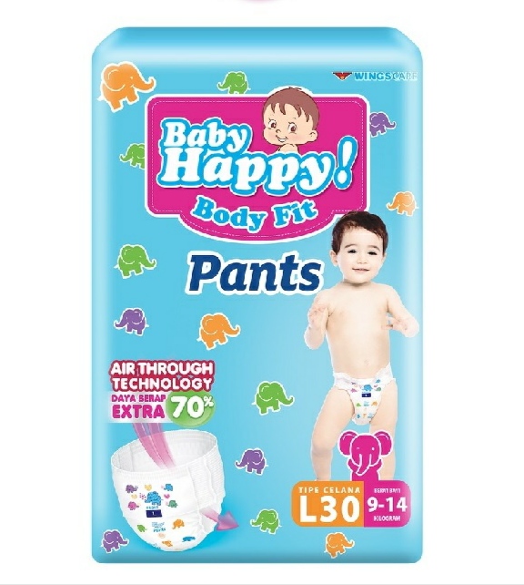 PAMPERS BABY HAPPY PANTS L30 | Lazada Indonesia