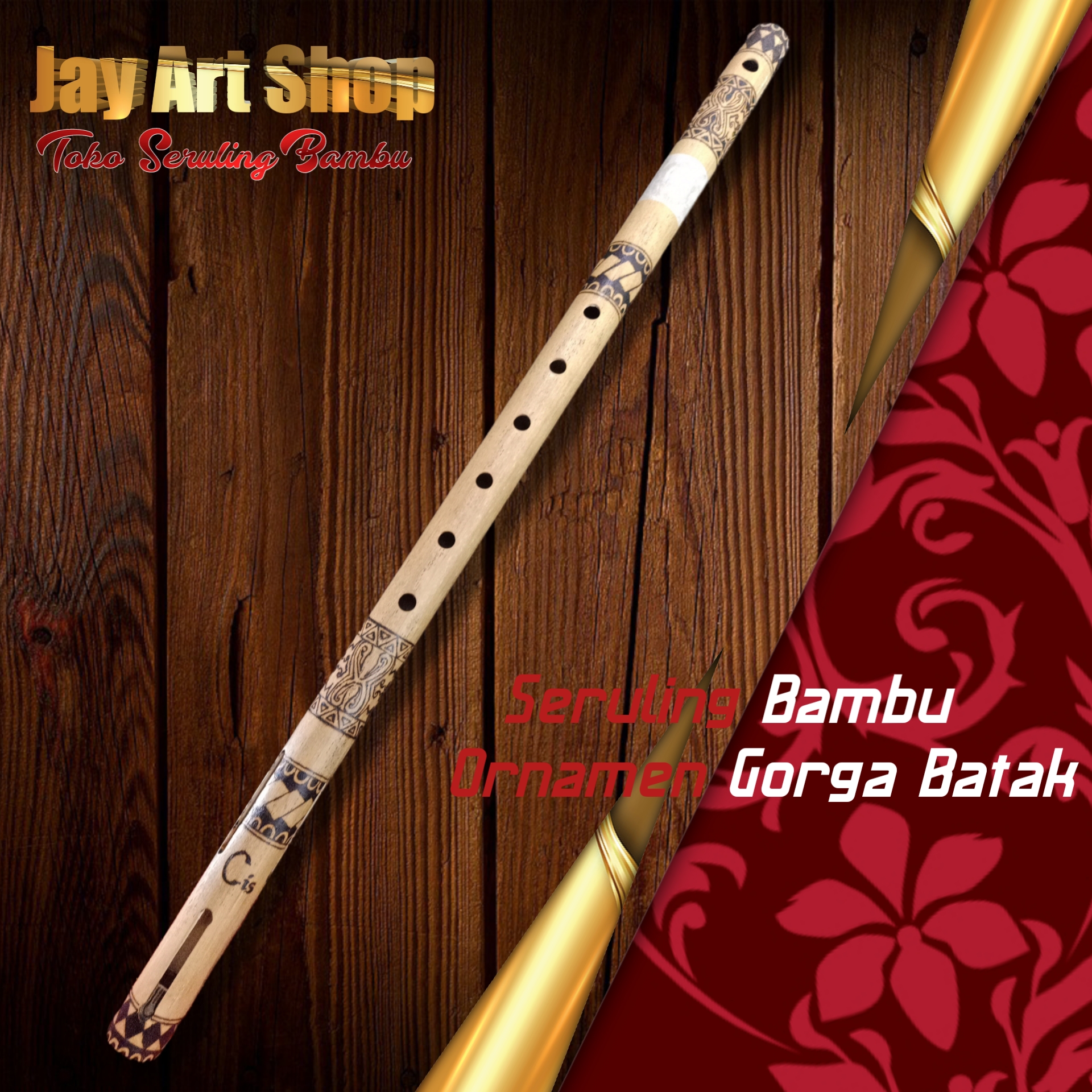 suling bambu batak toba dengan ornamen gorga batak, suling bambu ...