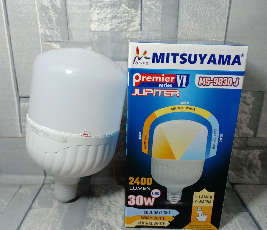Barangunik2021-Bohlam Lampu LED Mitsuyama 30W Premier 6 Jupiter Lampu 3 Warna MS-9830J SNI/Lampu ...