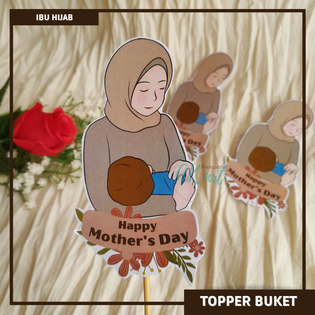 Topper Buket Hari Ibu / Mother's Day Karakter Gambar Animasi Kartun ...